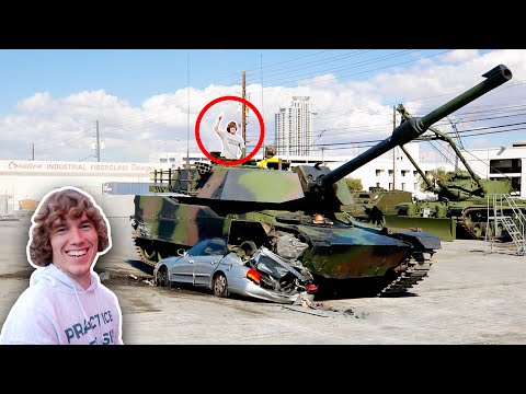 Driving Tank Over a Car!