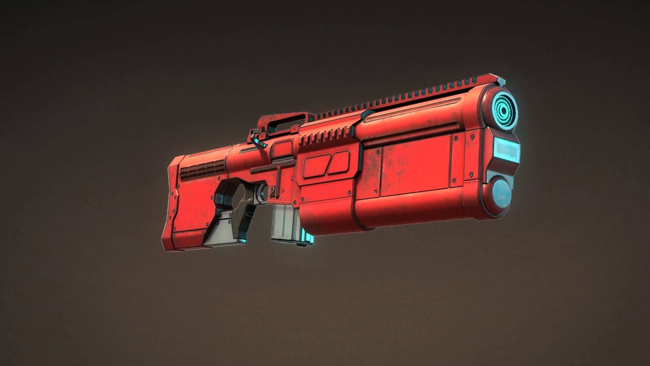 SciFi assault rifle animation - YouTube