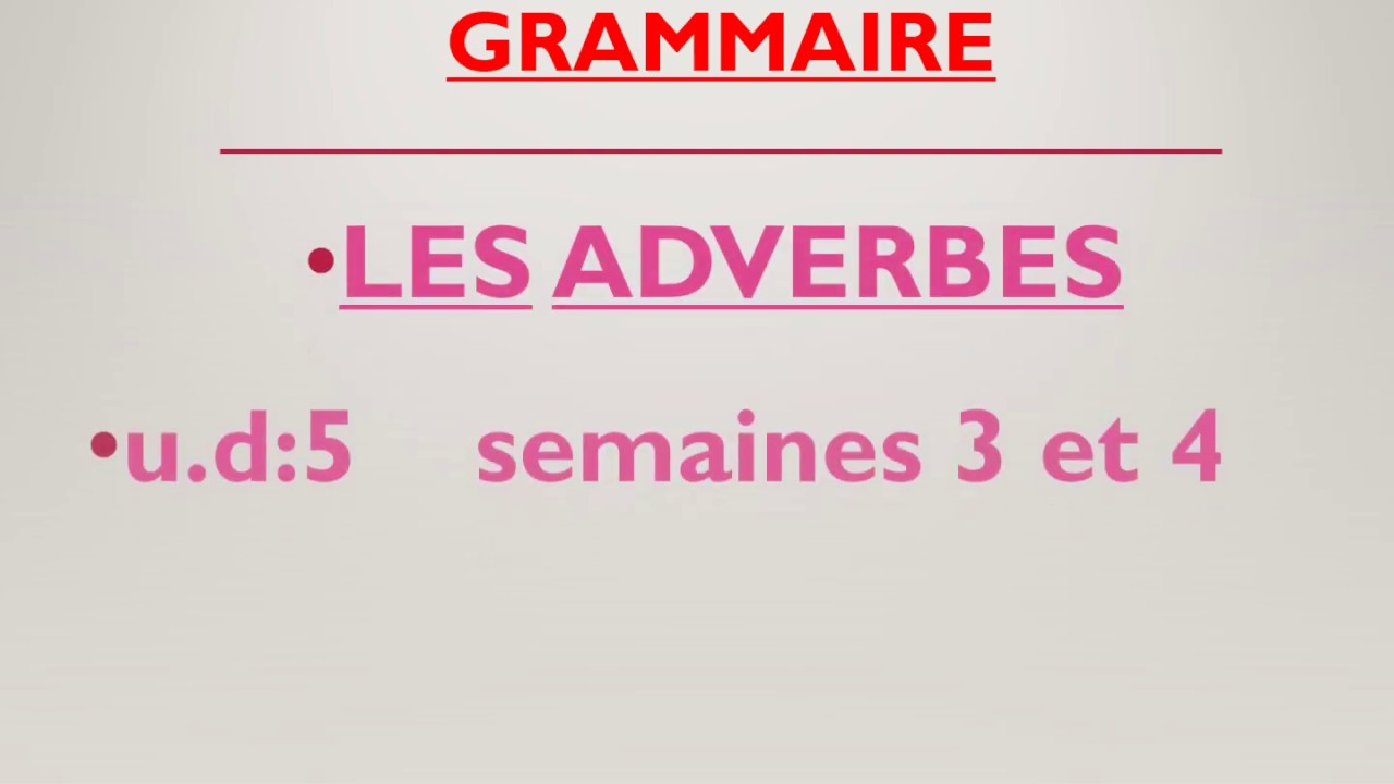 grammaire: les adverbes - YouTube