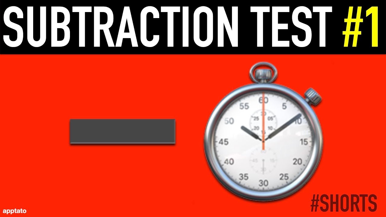 SUBTRACTION MENTAL MATHS QUIZ #1 - 1 MINUTE SUBTRACTION MATH SPEED TEST ...