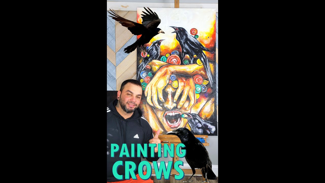 (October Crows) firs time painting crows - YouTube