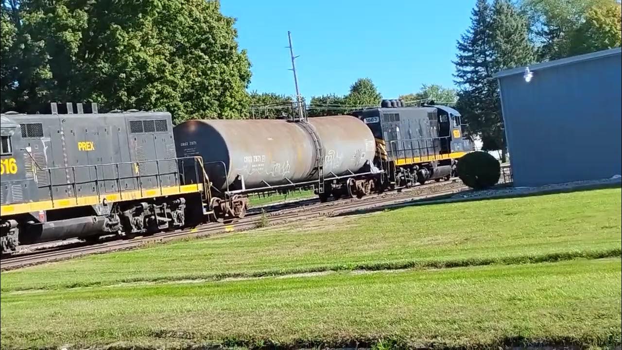live action on the Michigan Southern line prex 1616 on the move - YouTube