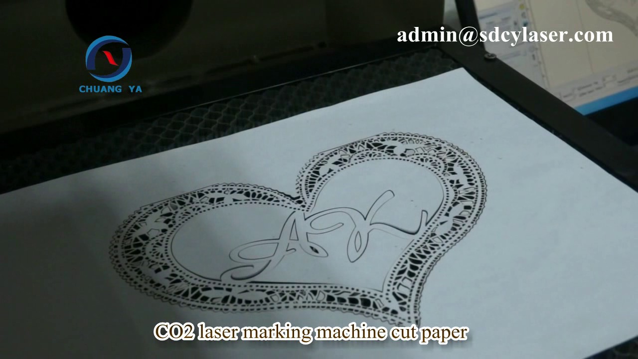 CNC laser marking cut paper - YouTube