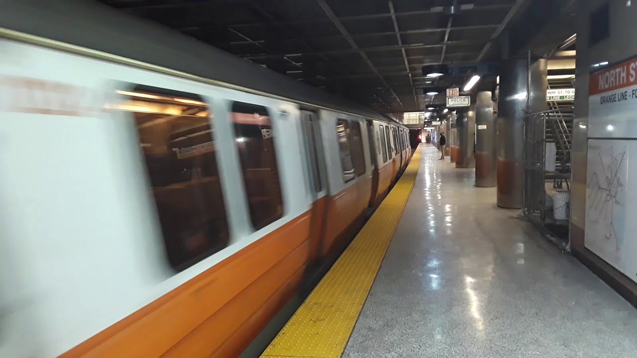 MBTA Orange Line Hawker Siddeley 01200 Series Arriving at North Station ...