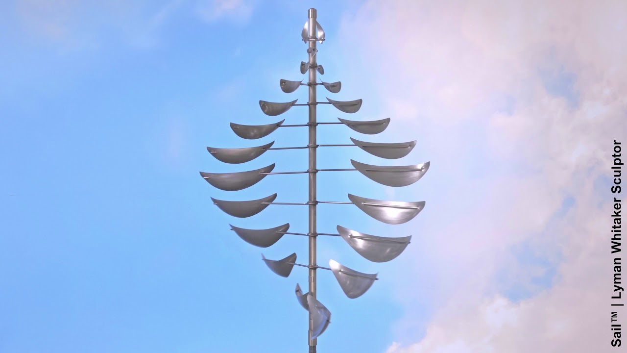 Sail Stainless Steel Wind Sculpture in wide frame - YouTube