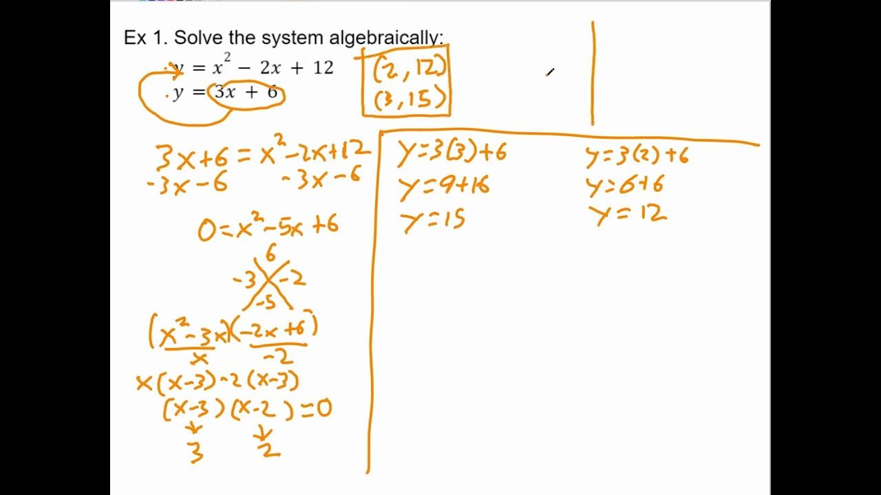 Solving Linear-Quadratic Equations Algebraically - YouTube