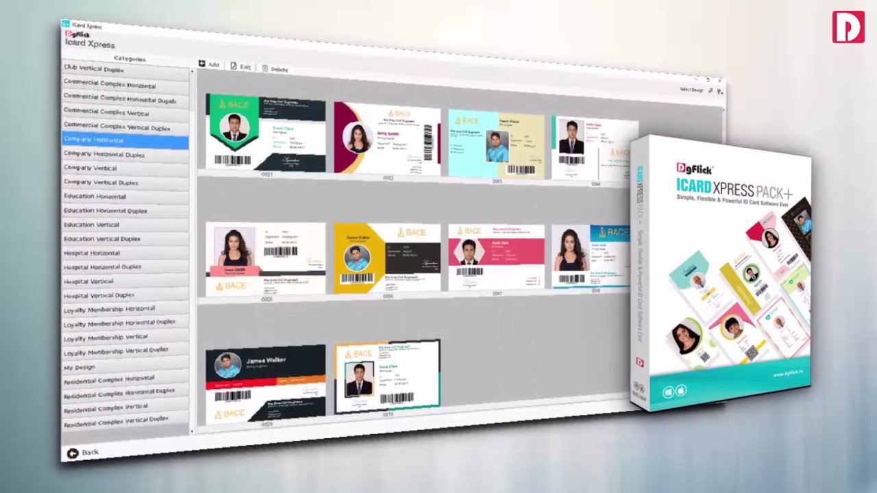 Long Demo of ID Card Software Icard Xpress Pack by DgFlick - YouTube
