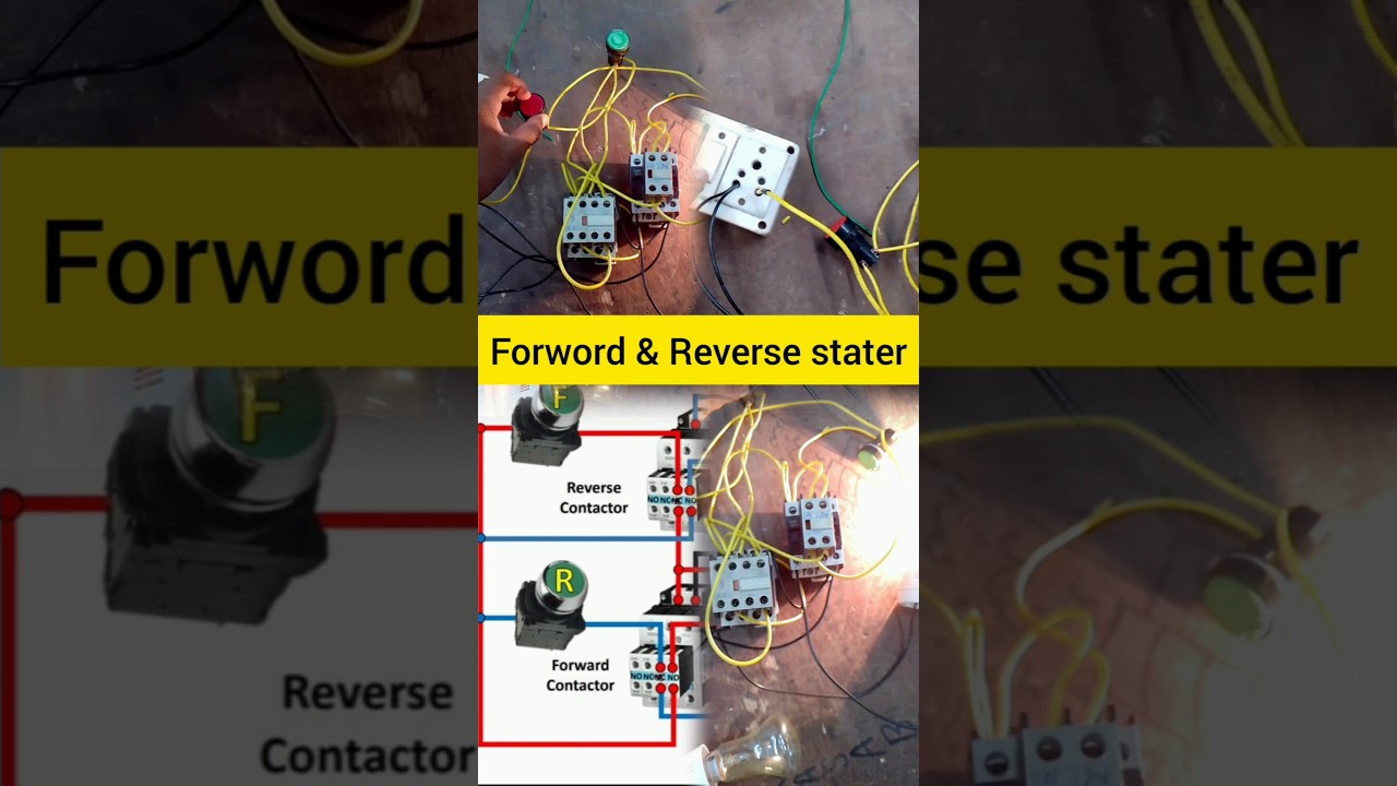 Forword & reverse starter connection #electronic #starter #wiring - YouTube