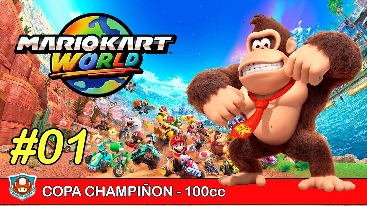 !Desbloqueo a Donkey Kong - Copa Champiñon 100cc! - Mario Kart World ...