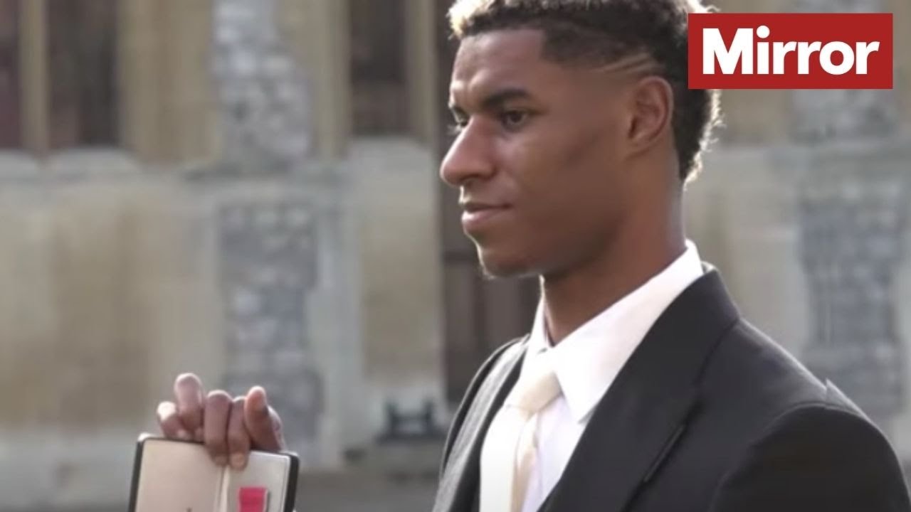 Manchester United star Marcus Rashford receives MBE - YouTube