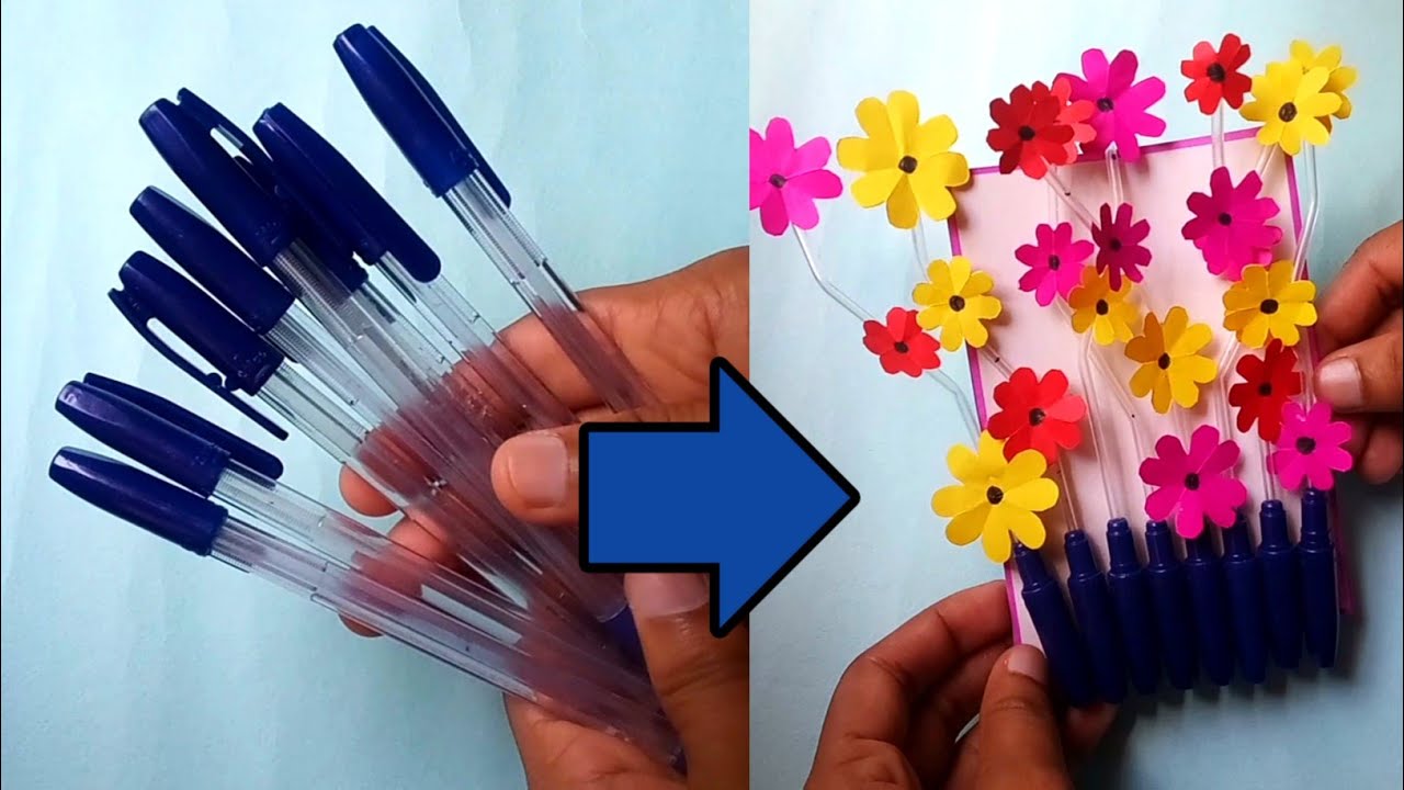 Room decoration idea ️ Reuse old pens @Aro_crafts - YouTube