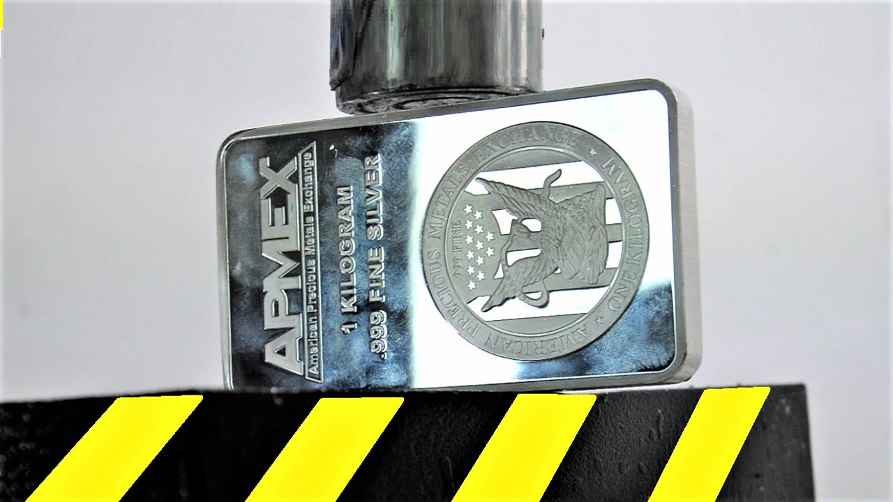 Silver Bar vs Hydraulic Press - Crushing Silver Bullion - YouTube