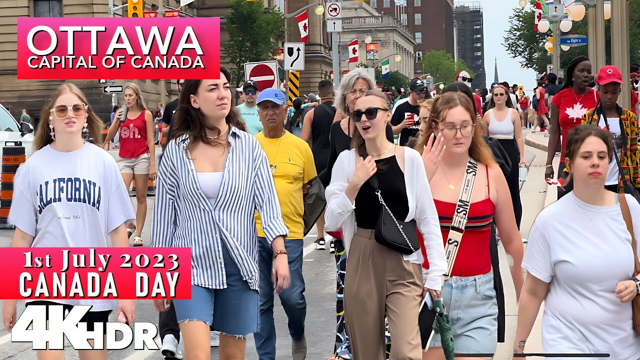 Canada Day Celebration 🇨🇦 Amazing Walk | Ottawa City in [4K] UHD (HDR ...