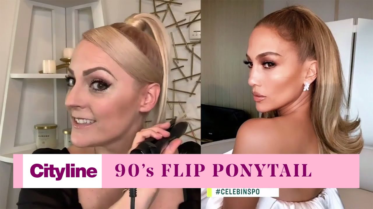 A 90's inspired flip ponytail tutorial - YouTube
