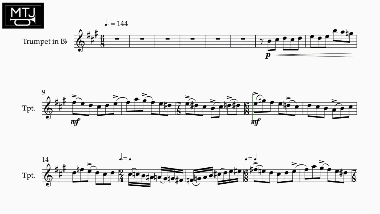 Festival Variations Trumpet Excerpt Play-Along - YouTube