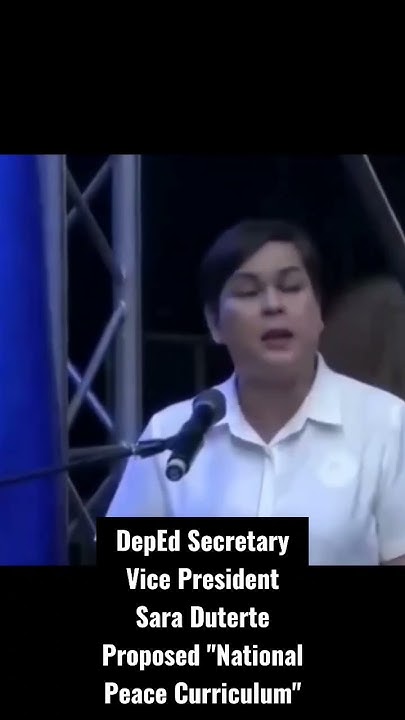 Vp Saras National Peace Curriculum Proposal Youtube