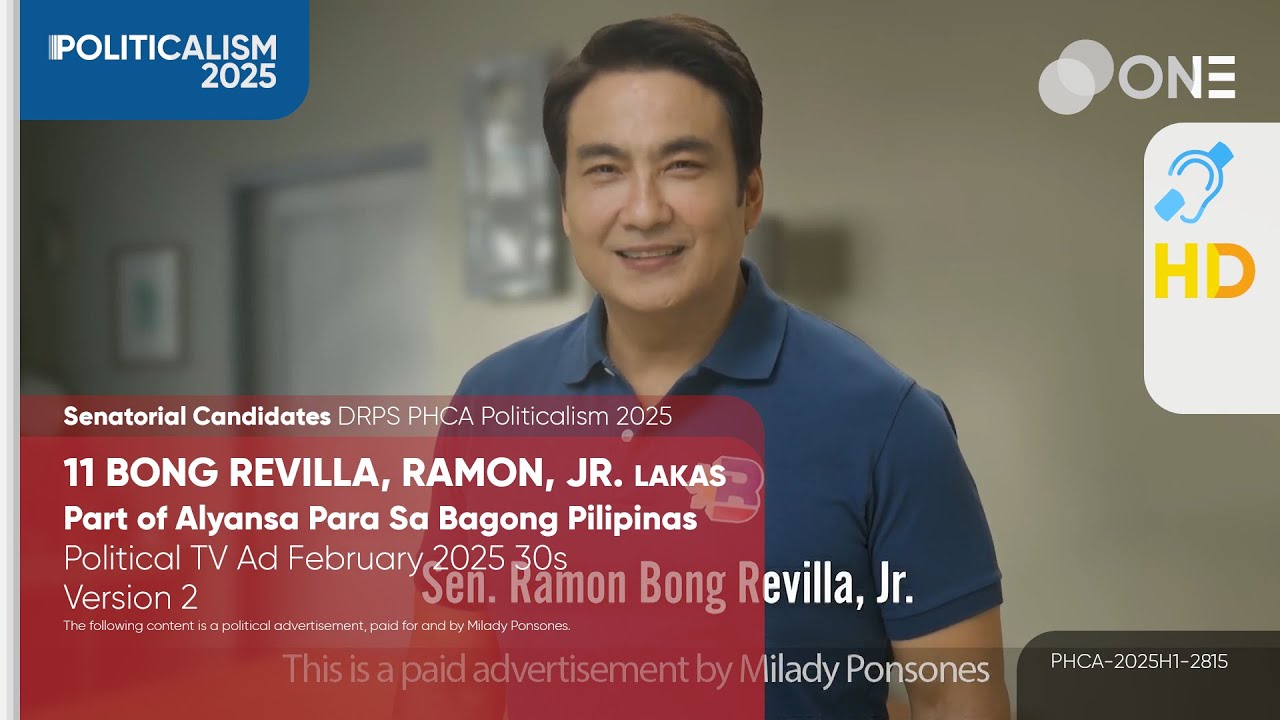 Ramon Bong Revilla Political TV Ad February 2025 30s (Version 2) [CC/HD ...
