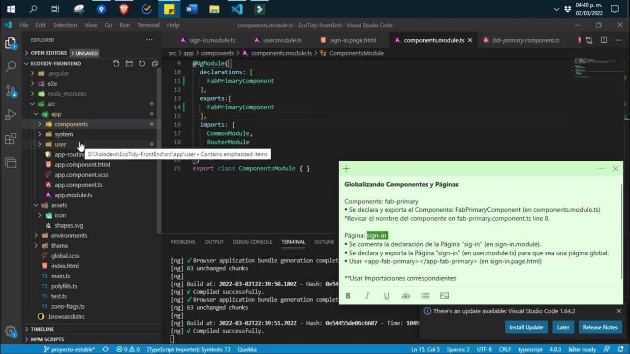 Globalizando componentes o paginas en Ionic - YouTube