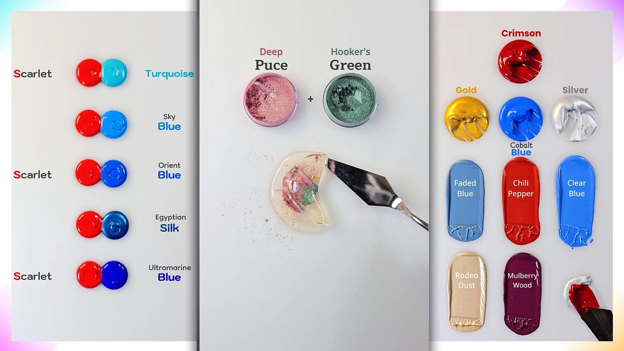 Color Mixing Secrets You Should Know Scarlet, Deep Puce, Hooker's Green ...