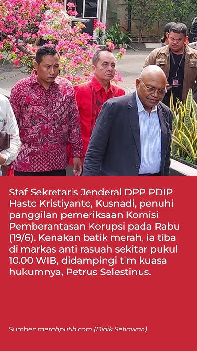 Staf Sekjen PDIP Kusnadi Penuhi Panggilan KPK - YouTube