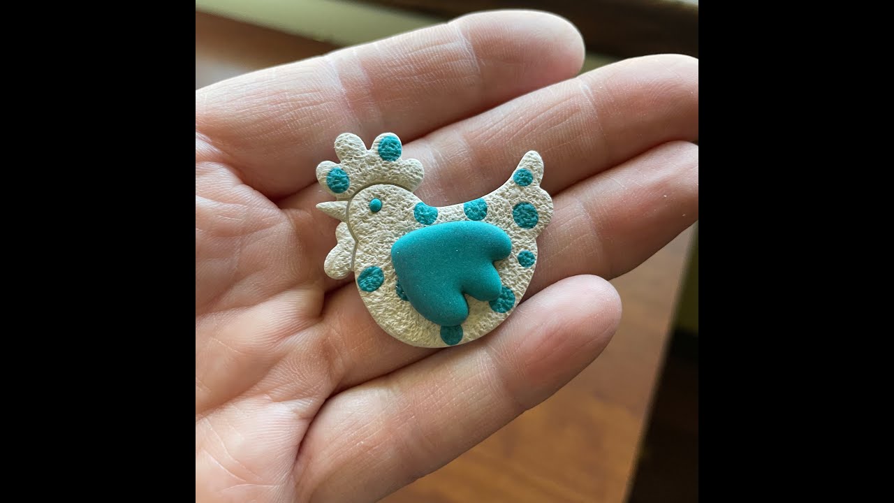 Whimsical chicken with polymer clay - YouTube