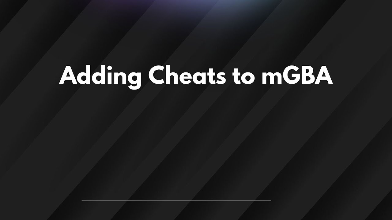 Adding Cheats to mGBA - YouTube