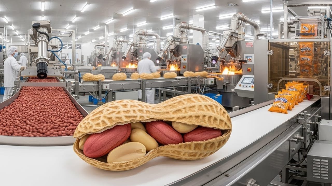 Inside a Modern Peanut Plant: From Raw Dark Peanuts to Roasted Snack ...