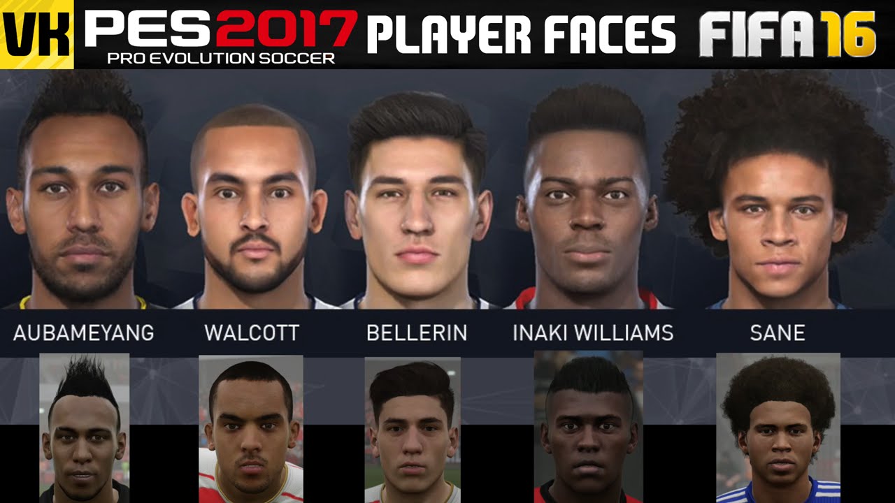 PES 2017: SOME NEW PLAYER FACES WITH FIFA 16 COMPARISON! (FT. De Gea ...