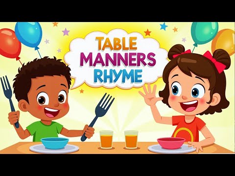 Table Manners Rhyme for Kids | Good Habits Song | Learning Manners with ...