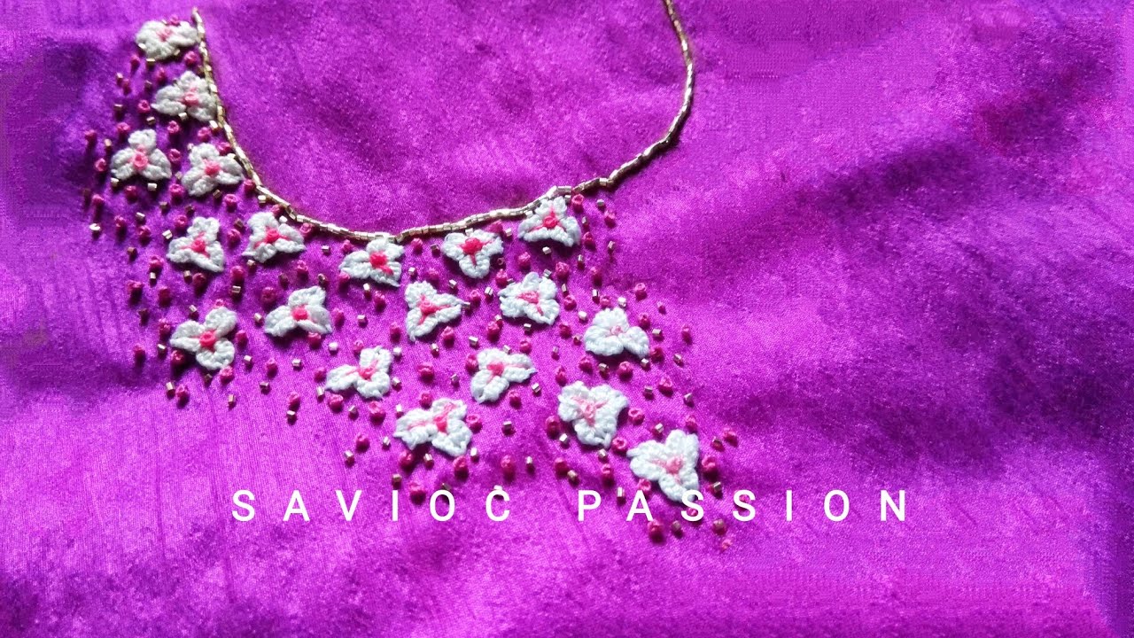 Shoulder Design // Neck Design //Hand Embroidery // Tutorial // Easy to ...