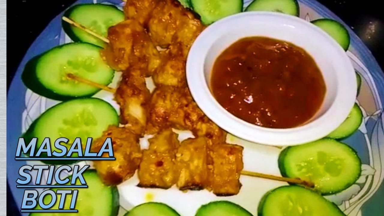 How to make masaala stick boti| Tandori Tikka stick boti| review. - YouTube