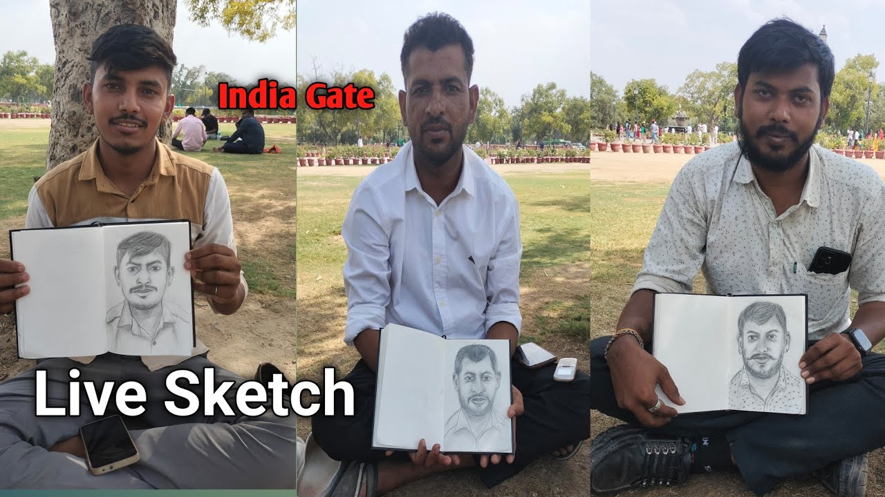 How to draw Live sketching ll India gate Live sketch 😎🥰 - YouTube
