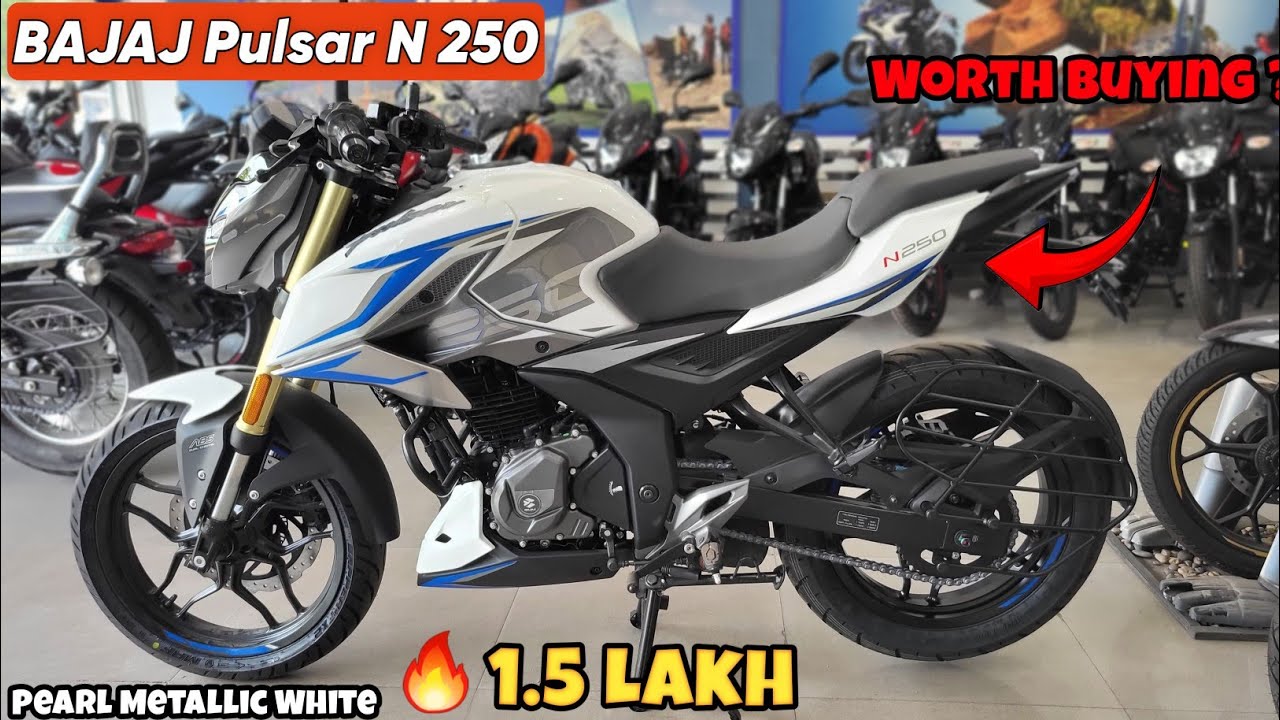 New 2024 Bajaj Pulsar N250 Full Review |USD Suspension | Pearl Metallic ...