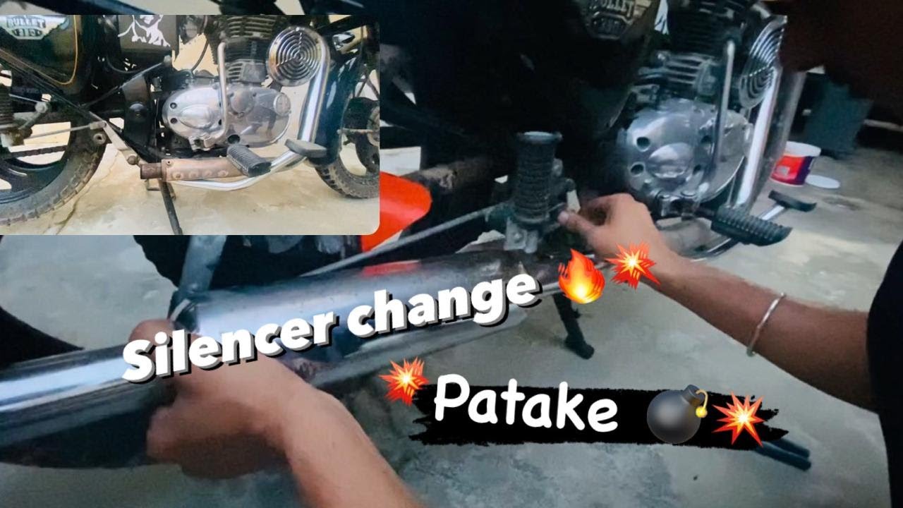Full process of changing Bullet exhaust at home. - YouTube