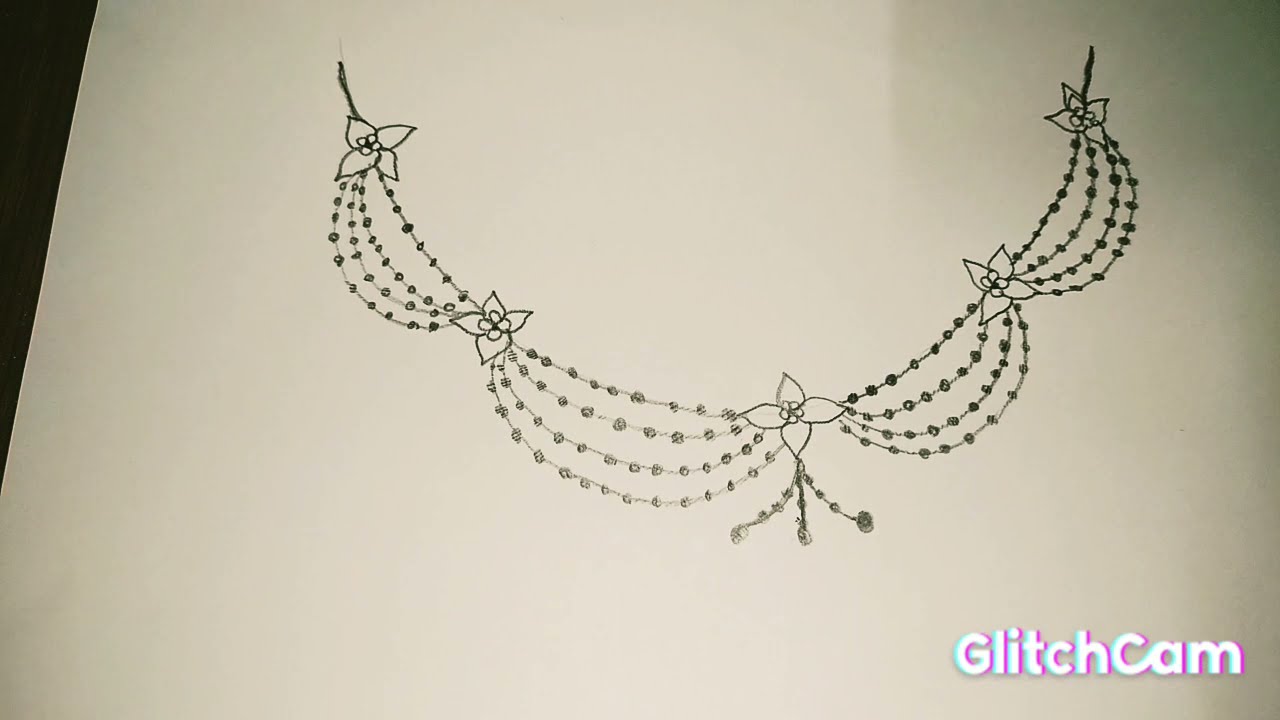Beautiful And Easy Neklace Drawing ️ ️||By All In One Creations - YouTube