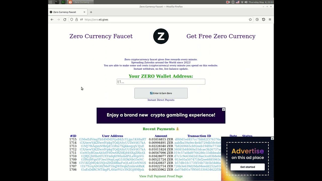 Zero Cryptocurrency Faucet - YouTube