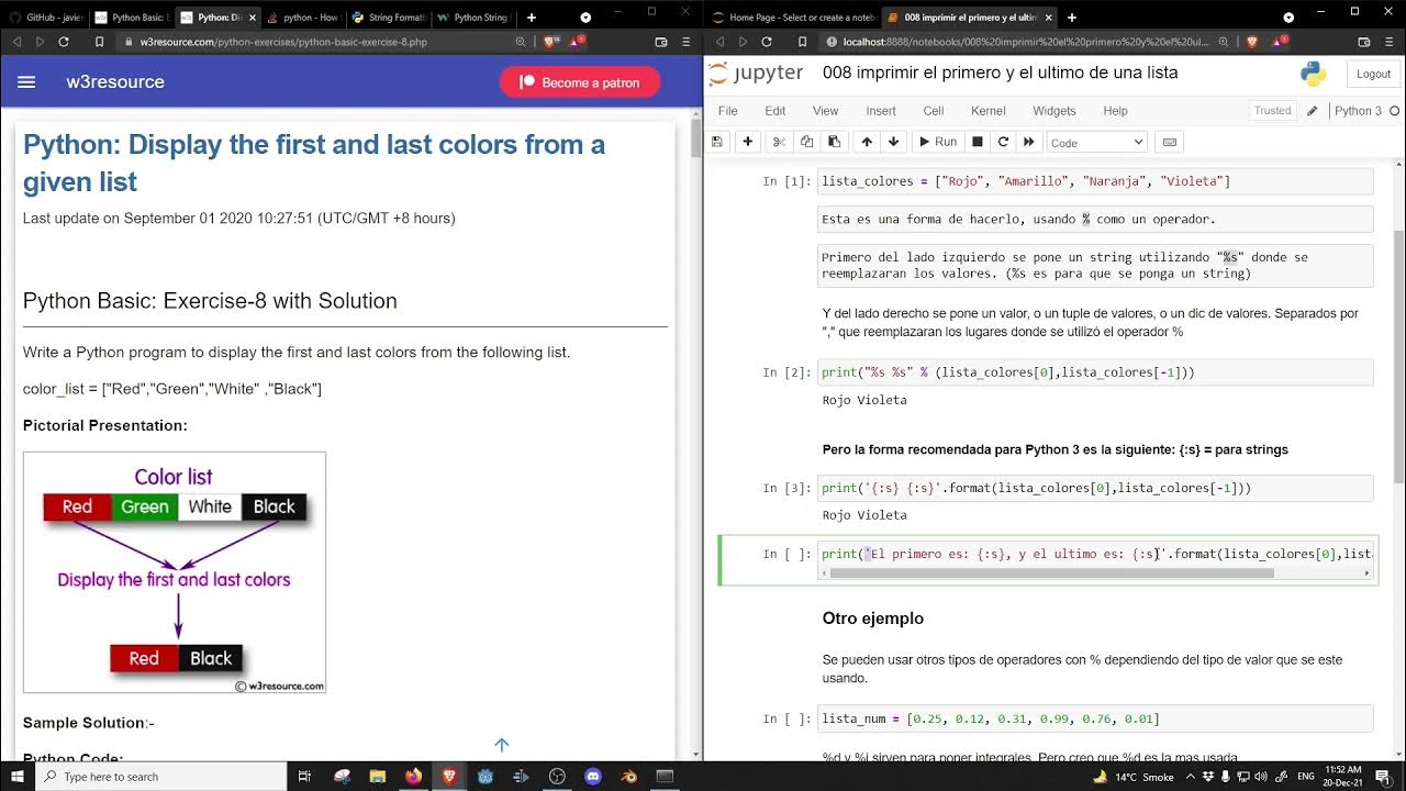 008 - Python ejercicios w3 - Primero y ultimo de la lista - YouTube