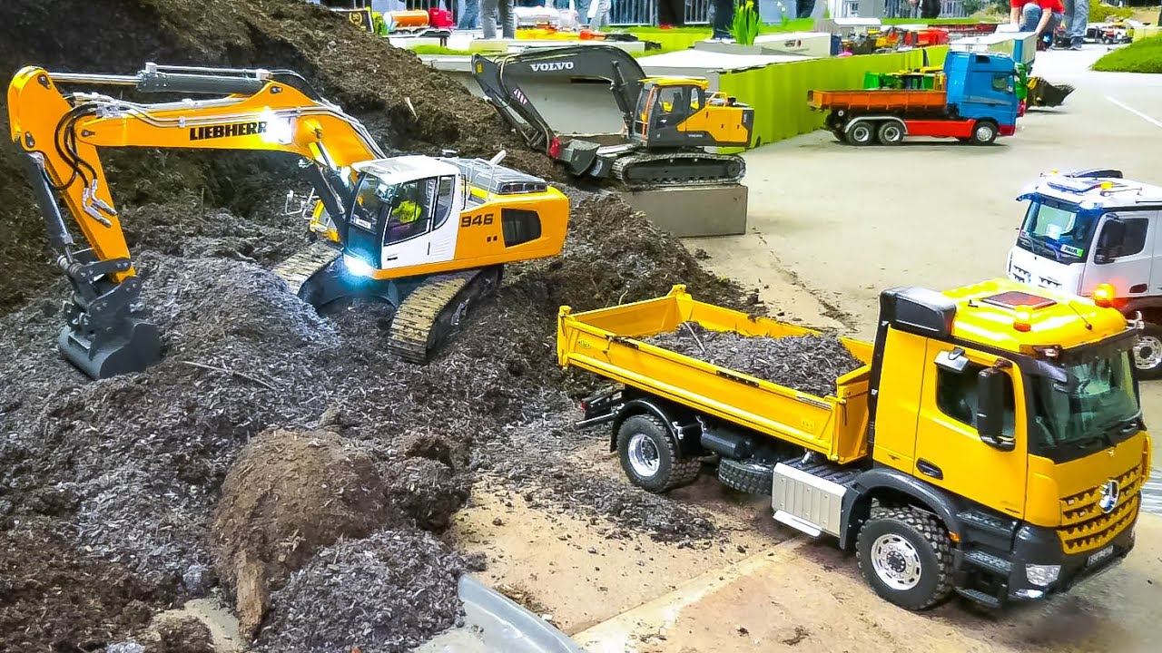 Fantastic XXL RC Construction Site RC Excavators Dump Trucks Wheel ...