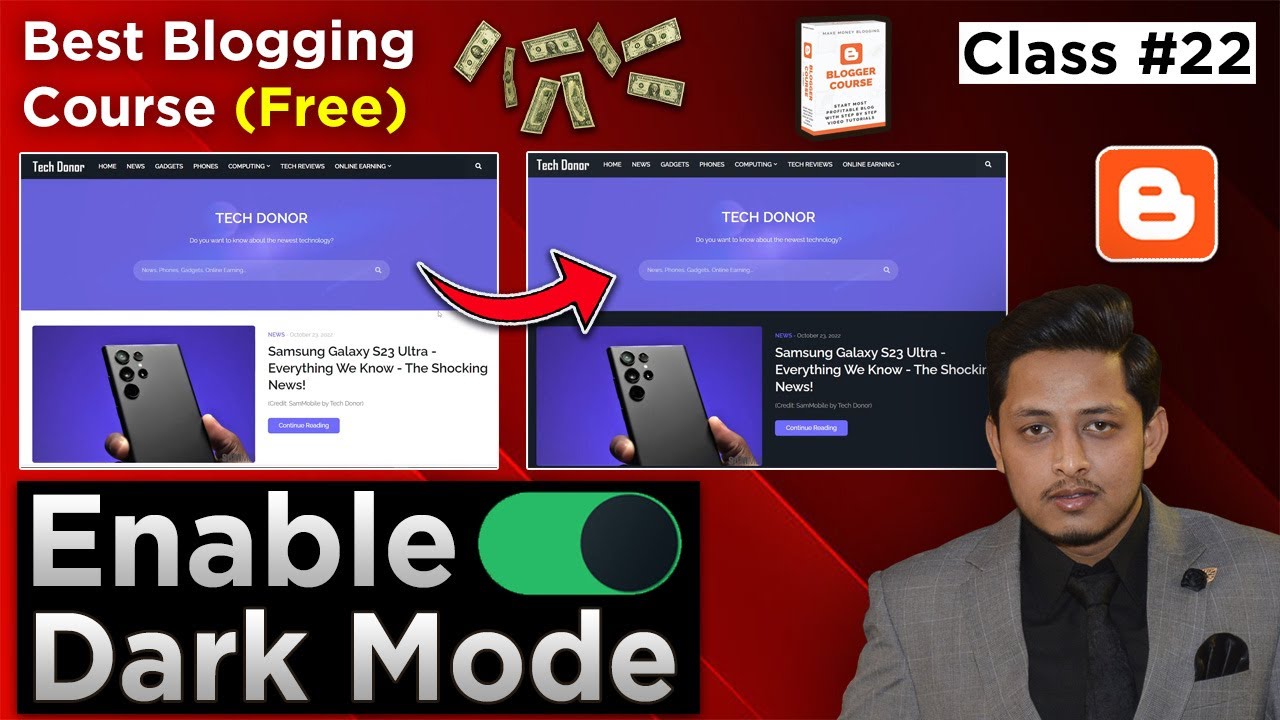 Enable Dark Mode In Your Blog Site | Convert Your Blog Into Dark Mode ...