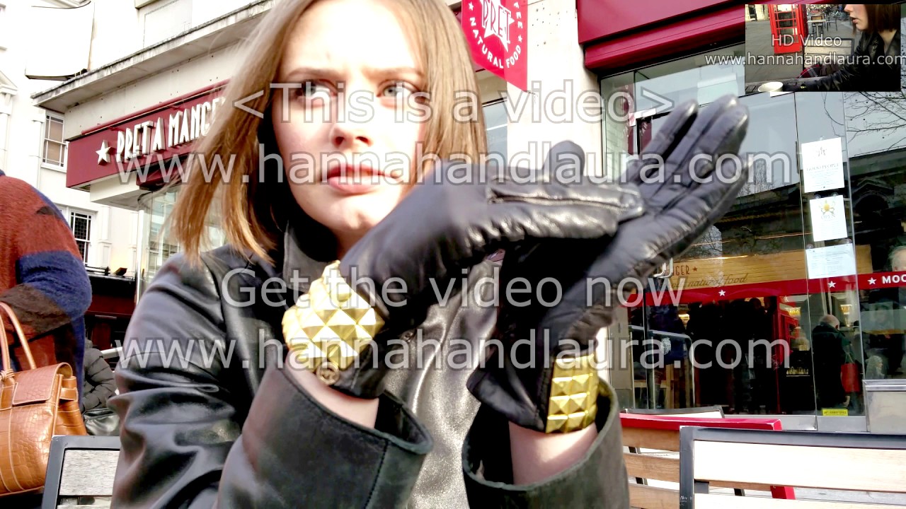 Leather gloves fashion girl with leather jacket pants and boots - YouTube
