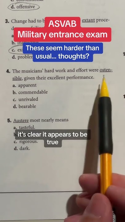 ASVAB AFQT Word Knowledge Vocab 4 - YouTube