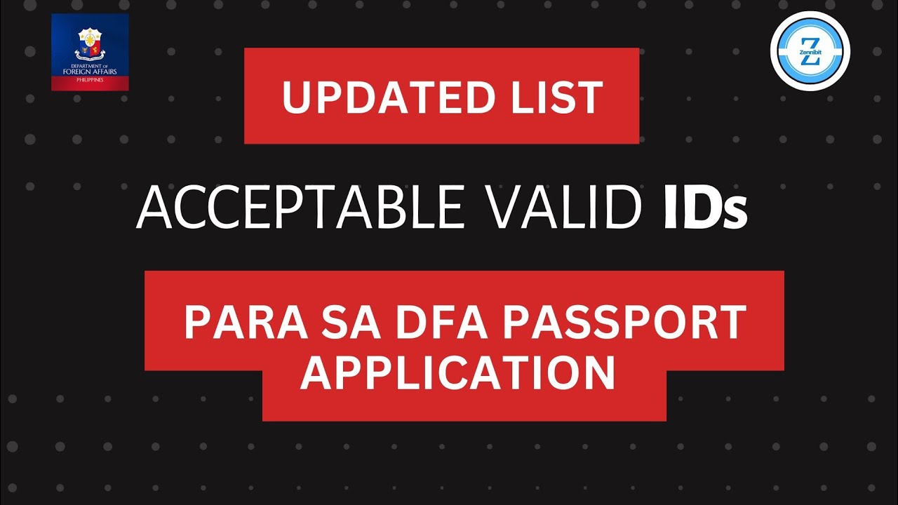 UPDATED LIST OF ACCEPTABLE VALID ID FOR DFA PASSPORT APPLICATION - YouTube