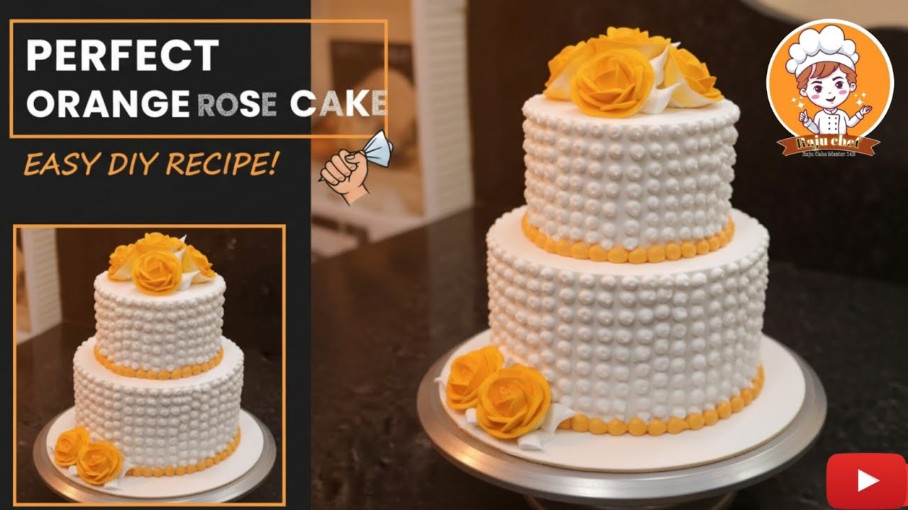 Orange Rose Cake Decoration for Birthday/Anniversary | Step-by-Step ...