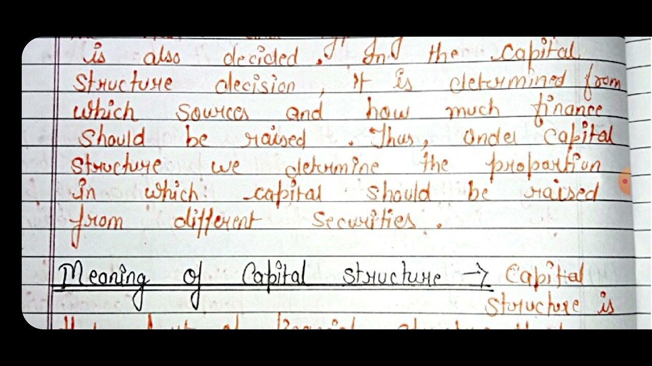 FINANCIAL MANAGEMENT|MEANING OF CAPITAL STRUCTURE|CHAPTER-6|PART-38 ...