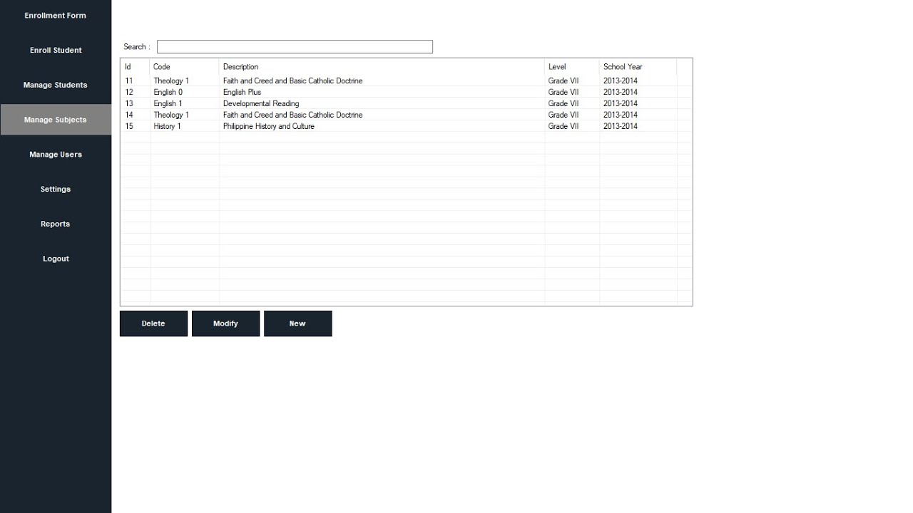 Enrollment Management System In Vb And Mysql Database With Full Source Code Free To