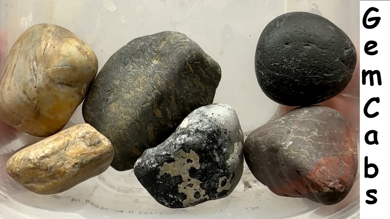 Miscellaneous River Rocks from Yard Landscaping Cut Open Out of ...