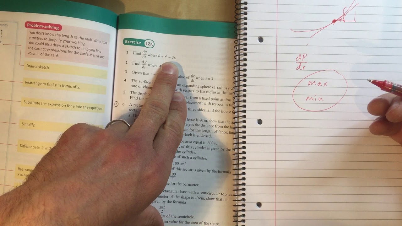 74. Modelling with differentiation Chapter 12 section 11 Edexcel Pure ...