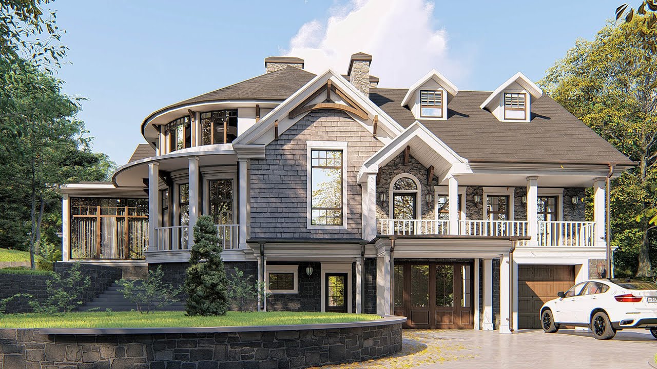 AMERICAN MANOR - Three-story private manor in American style - YouTube