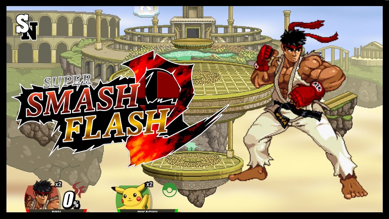 Super Smash Flash 2 | Ryu Gameplay (Free For All) - YouTube