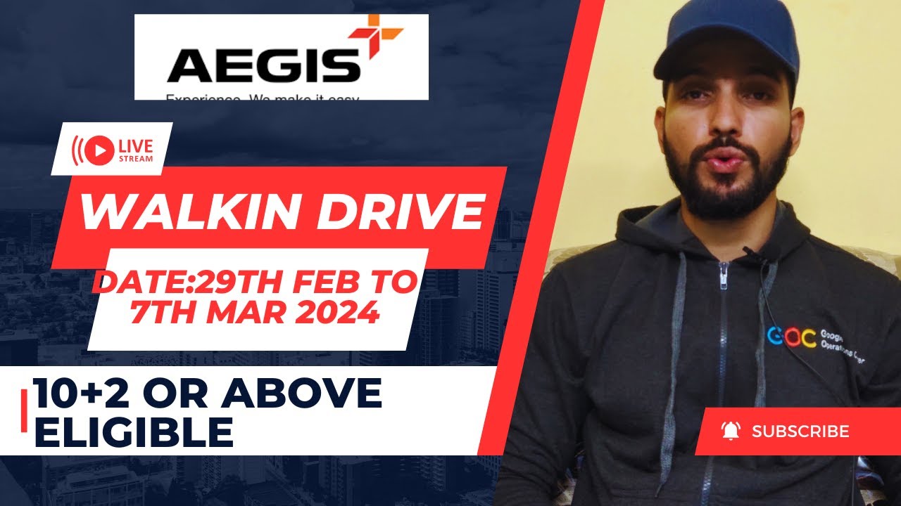 Aegis Global Mega Walkin Interview From Today: Date:29th Feb Till 7th ...